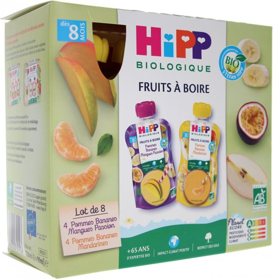 HiPP Drinkfruit Vanaf 8 Maanden Biologisch 8 x 90 ml Flesjes | bol