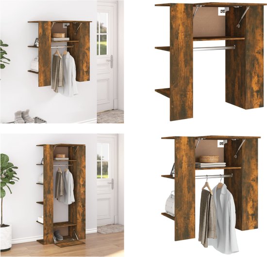 vidaXL Halmeubel 97,5x37x99 cm bewerkt hout gerookt eikenkleurig ...