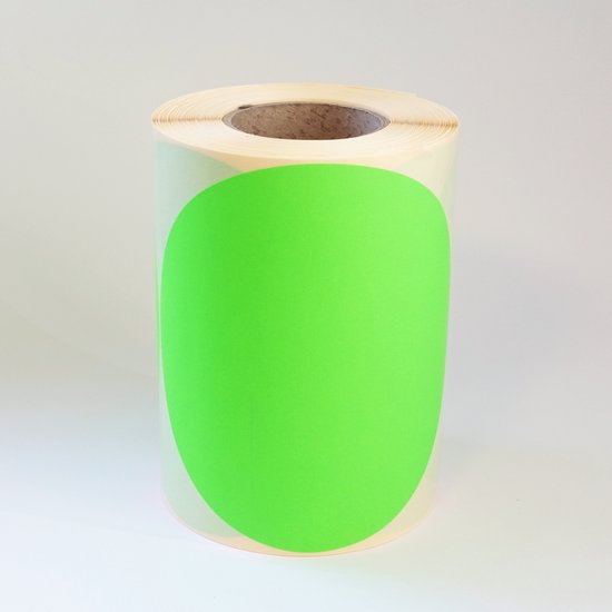 Blanco Stickers op rol 200mm rond - 500 etiketten per rol - Groen | bol