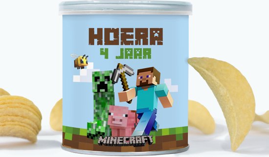 Pringles labels minecraft - traktatie 4 jaar - 10 stuks | bol