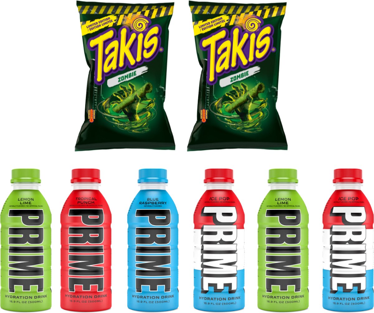 Prime Hydration Drink - Takis - Glowberry - Ice Pop - Tropical Punch ...