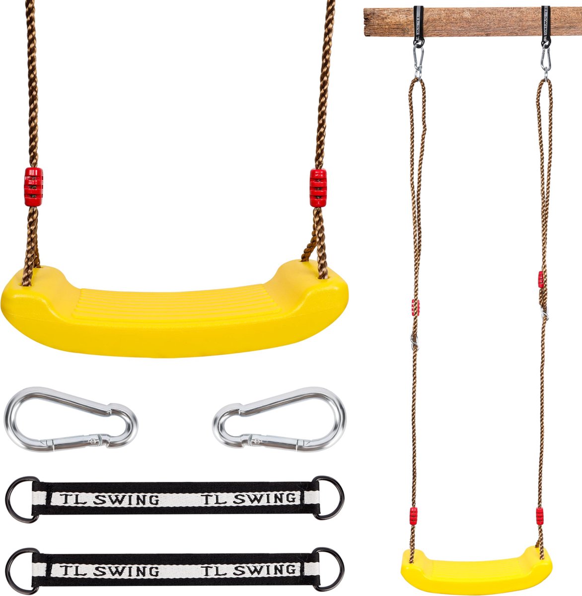 Belle Vous Swing Seat Set with Adjustable Ropes - Heavy-Duty Playground ...