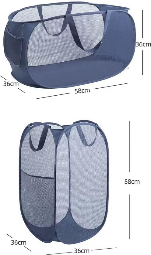 2-delige pop-up wasmanden. Grote opvouwbare wasmand van gaas, geschikt ...