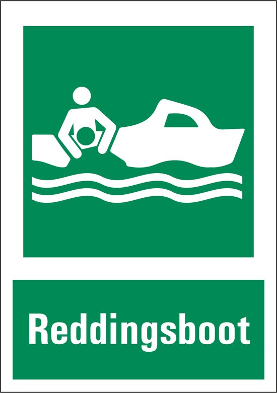 Reddingsboot sticker met tekst 210 x 297 mm | bol