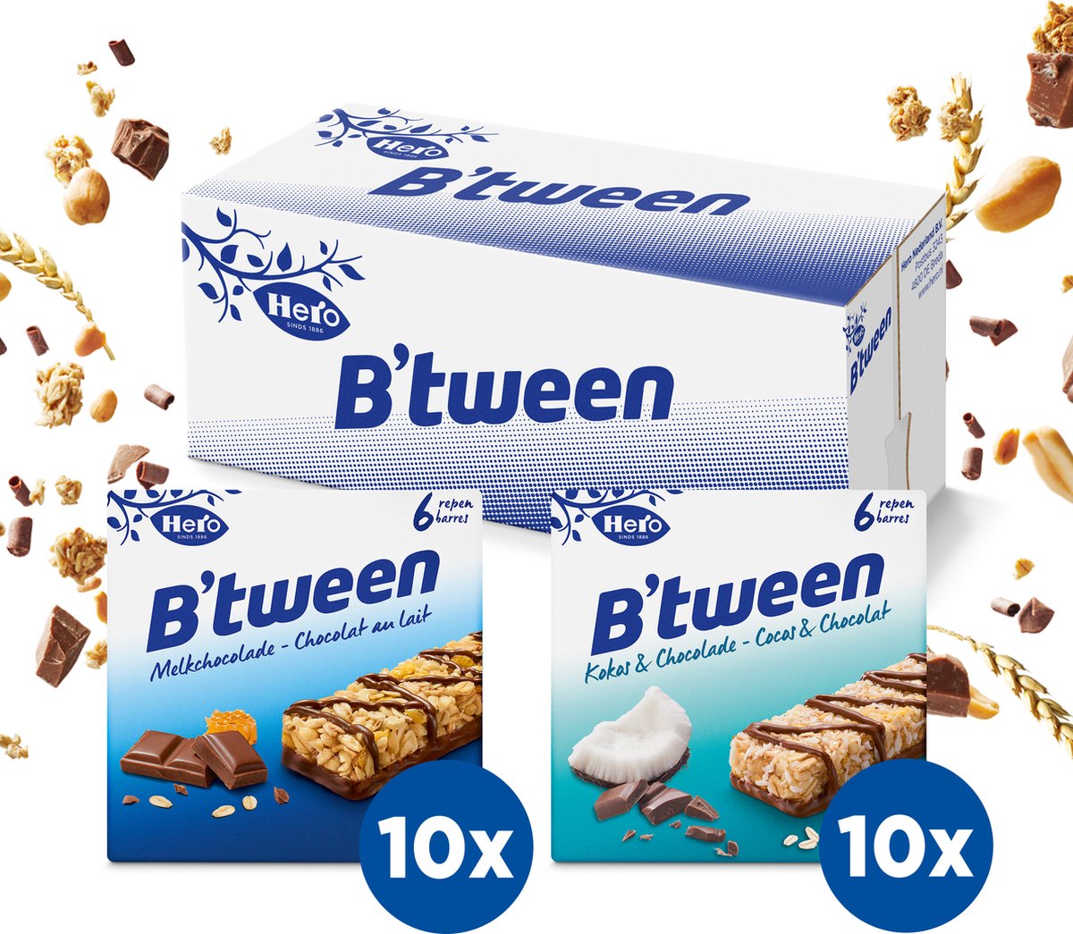 Hero B'tween Mueslirepen - Mega Voordeel Box - Tussendoortjes ...