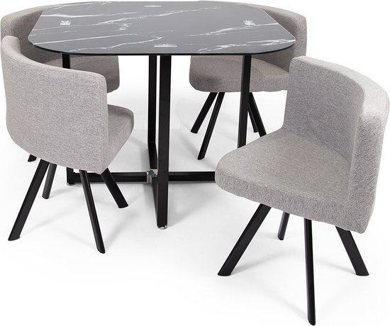Milton & Oldbrook Eetkamerset 5-delig Sofia - Eettafel Met 4 Stoelen ...