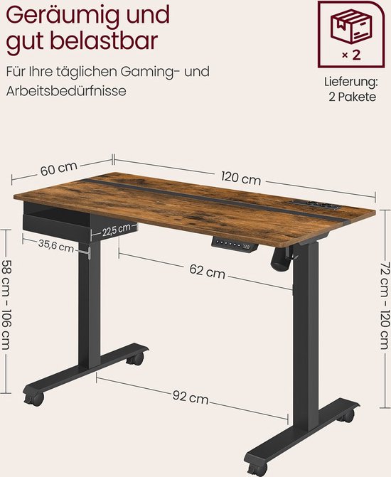 Signature Home zit sta bureau - zit sta bureau elektrisch met wielen ...