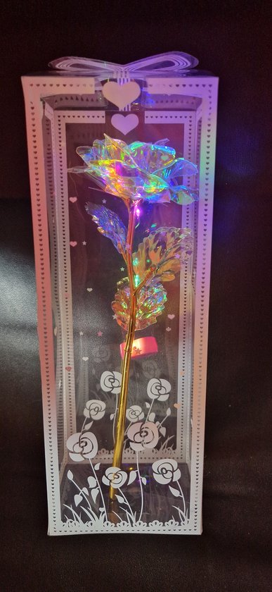 Romantische gouden Roos met Doos en verlichting | Flower Bouquet | Roos ...