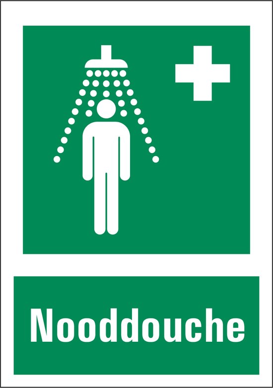 Nooddouche sticker met tekst 297 x 420 mm | bol