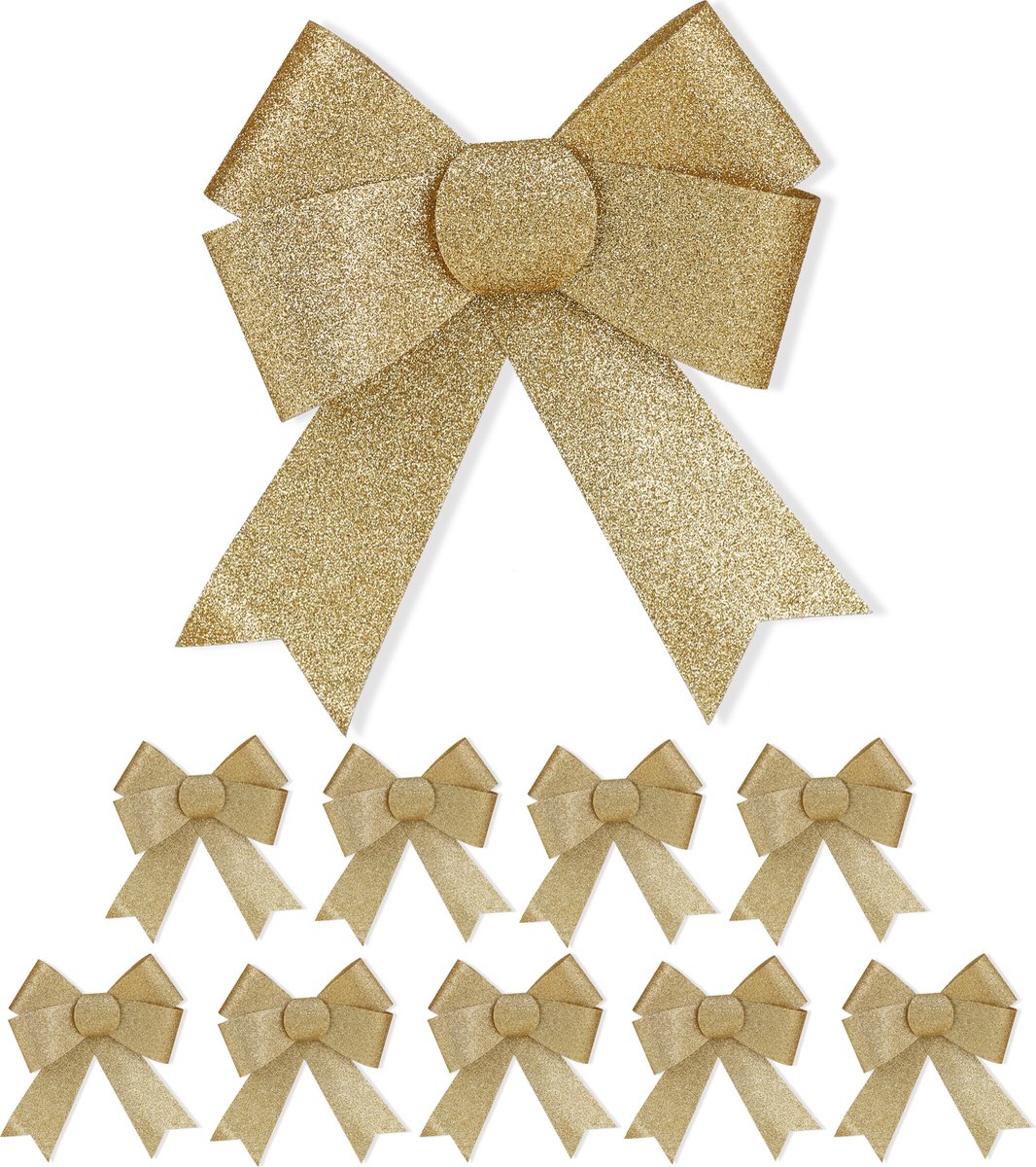 Relaxdays strik - set van 10 - grote cadeau strik - glitter strik ...