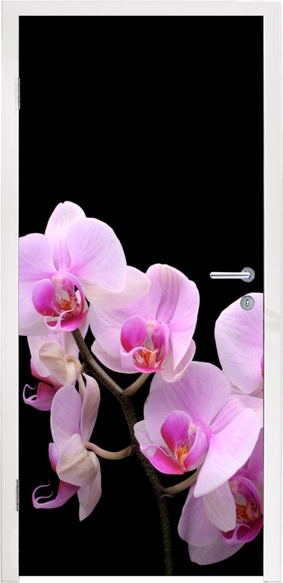 Deursticker Orchidee - Bloemen - Roze - Flora - 80x215 cm - Deurposter | bol