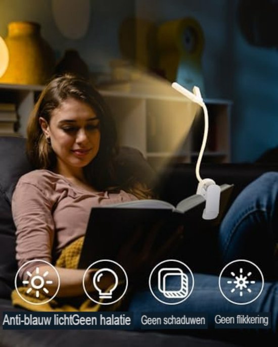 Leeslampje Volwassenen - Nachtlampje Volwassenen - Leeslampje Voor Boek ...