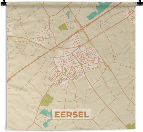 Wandkleed - Wanddoek - Kaart - Eersel - Vintage - Plattegrond ...