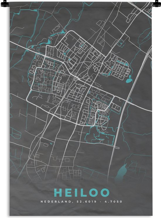 Wandkleed - Wanddoek - Heiloo - Stadskaart - Kaart - Plattegrond ...