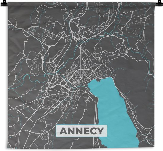 Wandkleed - Wanddoek - Plattegrond - Annecy - Kaart - Stadskaart ...