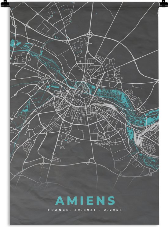 Wandkleed - Wanddoek - Amiens - Stadskaart - Kaart - Plattegrond ...