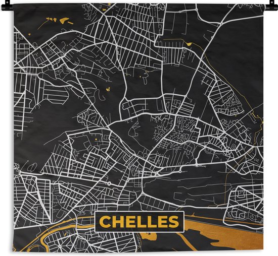 Wandkleed - Wanddoek - Kaart – Stadskaart – Chelles - Plattegrond ...