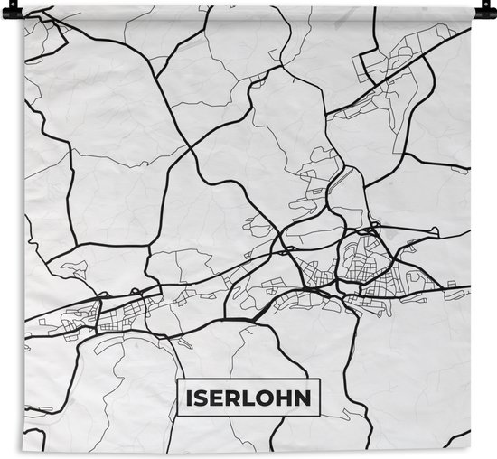 Wandkleed - Wanddoek - Plattegrond - Iserlohn - Kaart - Stadskaart ...