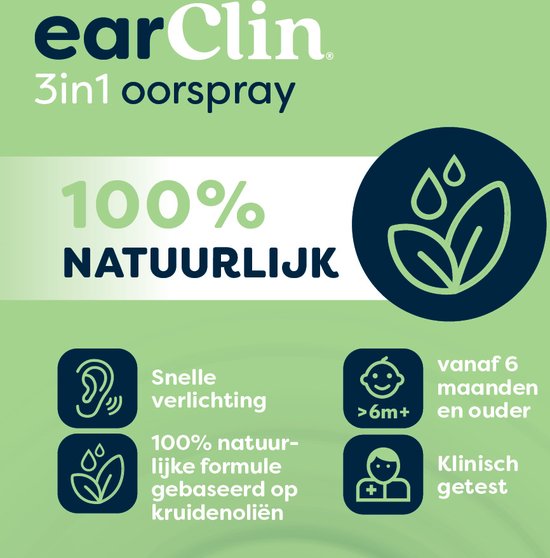 EarClin Oorspray 3in1 - 100% natuurlijk - Oorsmeer Verwijderaar ...