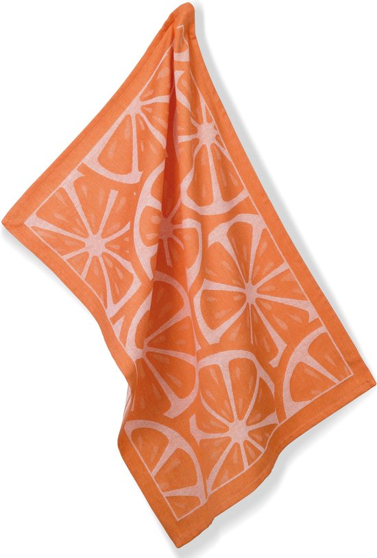 Kela Keuken - Citrus Theedoek Set van 4 Stuks - Kunststof - Oranje | bol