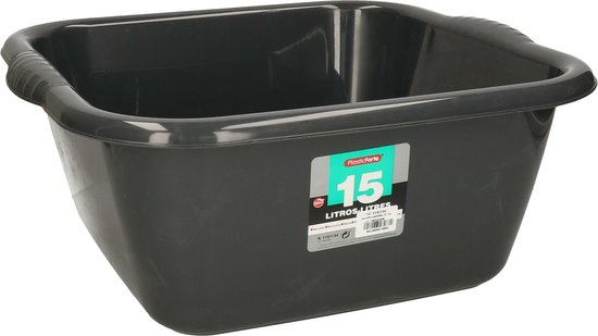 PlasticForte Afwasbak teil - 15 liter - antraciet - kunststof - 41 x 39 ...