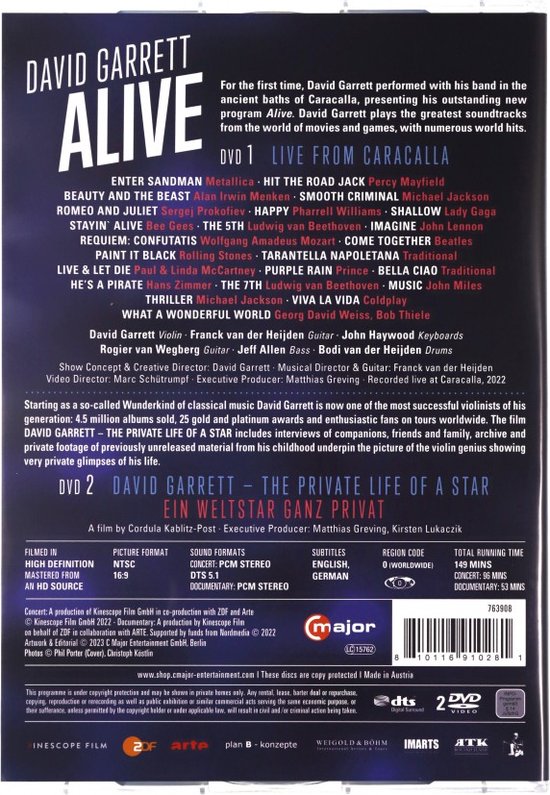 David Garrett: Alive (Dvd), Marianna Zydek | Dvd's | bol