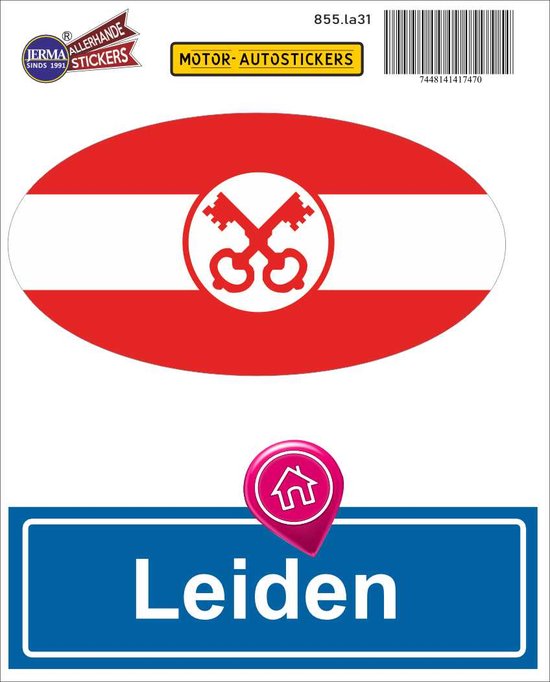 Leiden stadsvlag auto stickers set 2 stuks. | bol