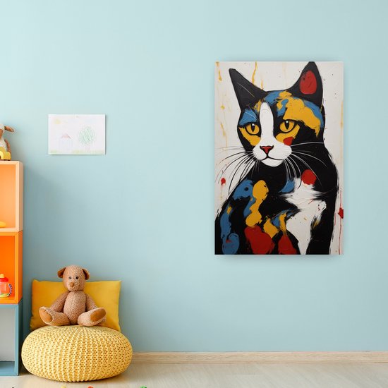 Kat Jackson Pollock stijl poster - Kat muurdecoratie - Posters Jackson ...