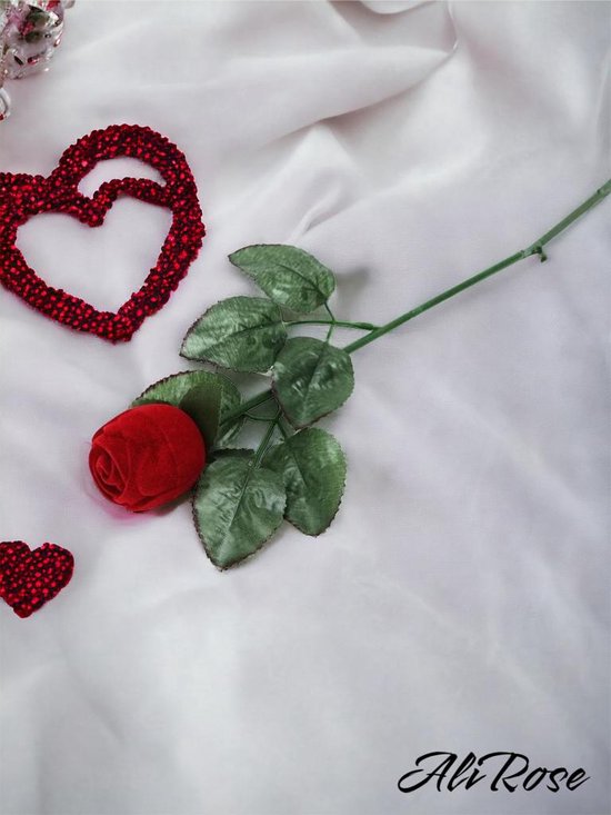 AliRose - Rode Fluwelen Ringdoos - Imitatie Roos - Aanzoek ...