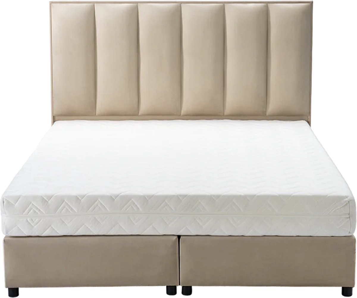 Boxspringset - 90x200 - Beige - Eénpersoons | bol