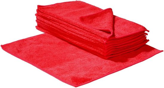 Microvezeldoekjes 10 stuks 40 x 40 cm Rood | bol