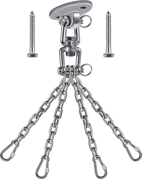 Heavy Duty Swing Haak Ketting Hangstoel Kit, Heavy Duty Bokszak Ketting RVS 304, 360°... | bol