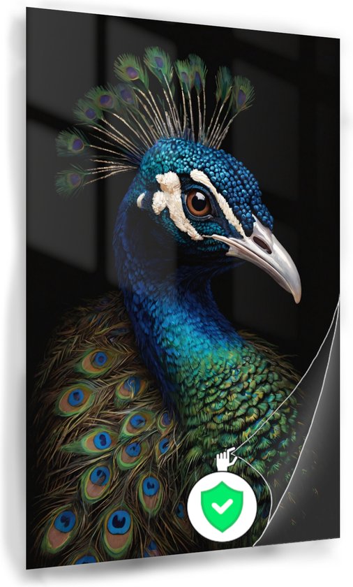 Pauw close-up poster - Pauw poster - Poster woonkamer - Muurdecoratie ...