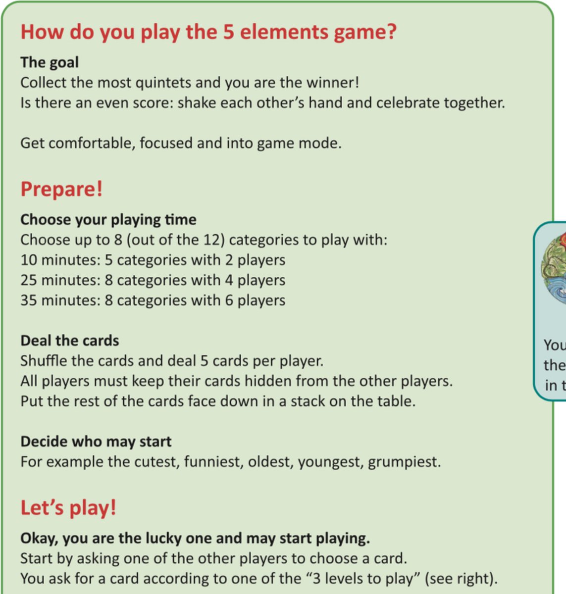 Vijf elementen spel: Five Elements Card Game! Fun learning about the ...