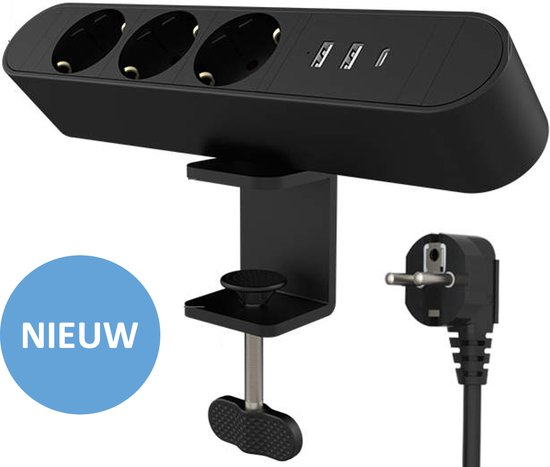 Noble Stekkerdoos met USB C - Moderne Stekkerdoos voor Bureau - 3 ...