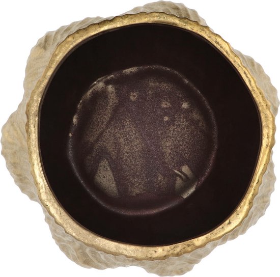 DK Design Bloempot/plantenpot organisch model Multan - goud - D25 x H22 ...