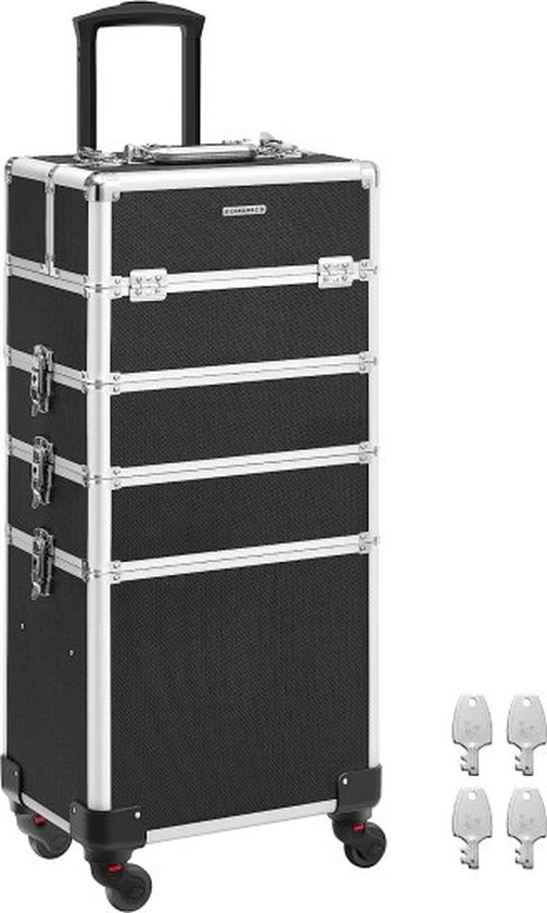 Zwarte Aluminium Make-Up Trolley Cosmetische Hoes - Schoonheidskoffer ...