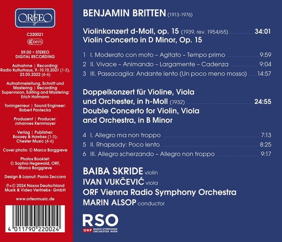 Baiba Skride, Ivan Vukcevic, ORF Vienna Radio Symphony Orchestra ...