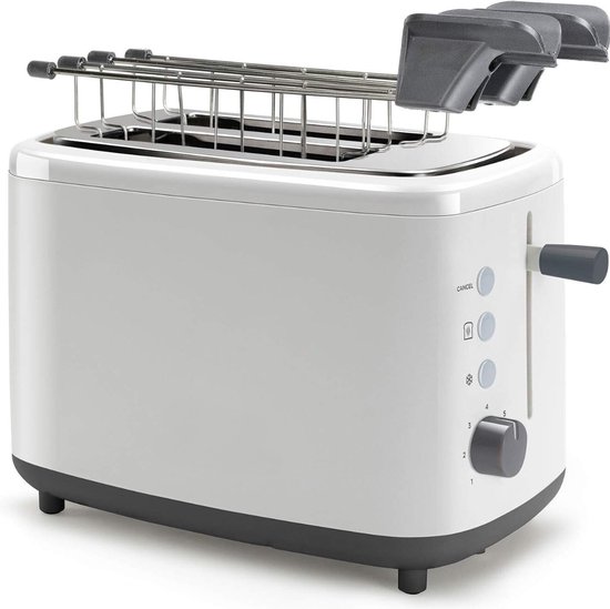 Broodrooster - Verfijnde Broodrooster met 2 Brede Gleuven, 7 ...