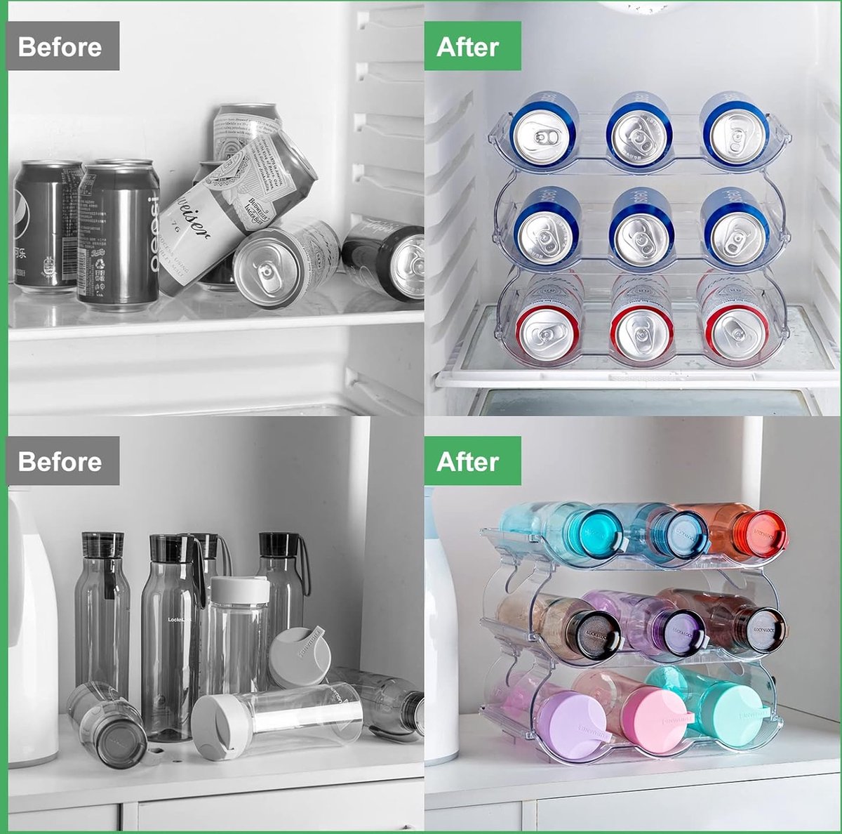 Flessenrek, stapelbaar, wijnrek, flessenhouder, koelkast, flessen ...