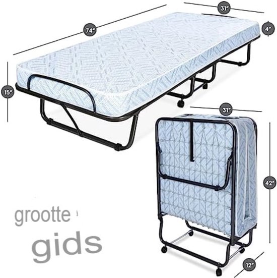 Logeerbed opklapbaar - Opvouwbaar & inklapbaar logeerbed - 79x190 cm | bol