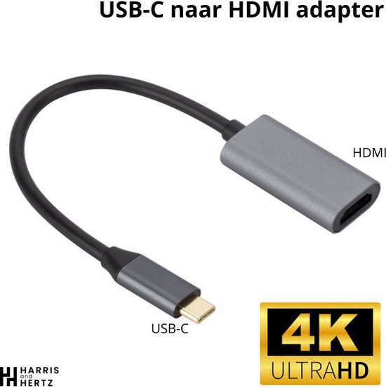 Harris and Hertz - USB C naar HDMI Adapterkabel - ondersteunt 4K@60Hz ...