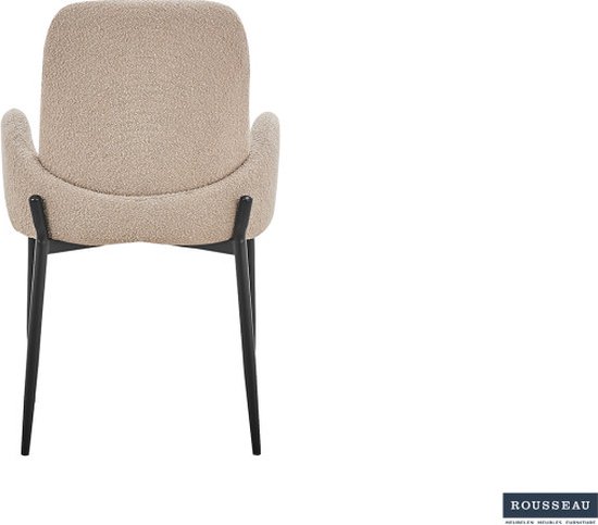 Eetkamerstoel 'Bilbao' Boucl Zand, Poten metaal en bekleding | bol