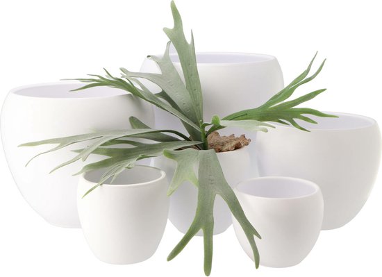 DK Design Bloempot/plantenpot - Vinci - wit mat - voor kamerplant - D11 ...