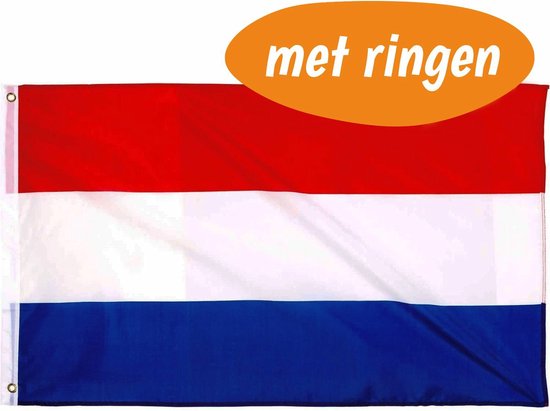 Nederlandse Vlag - Rood wit blauw - 90 x 150 cm - Polyester | bol