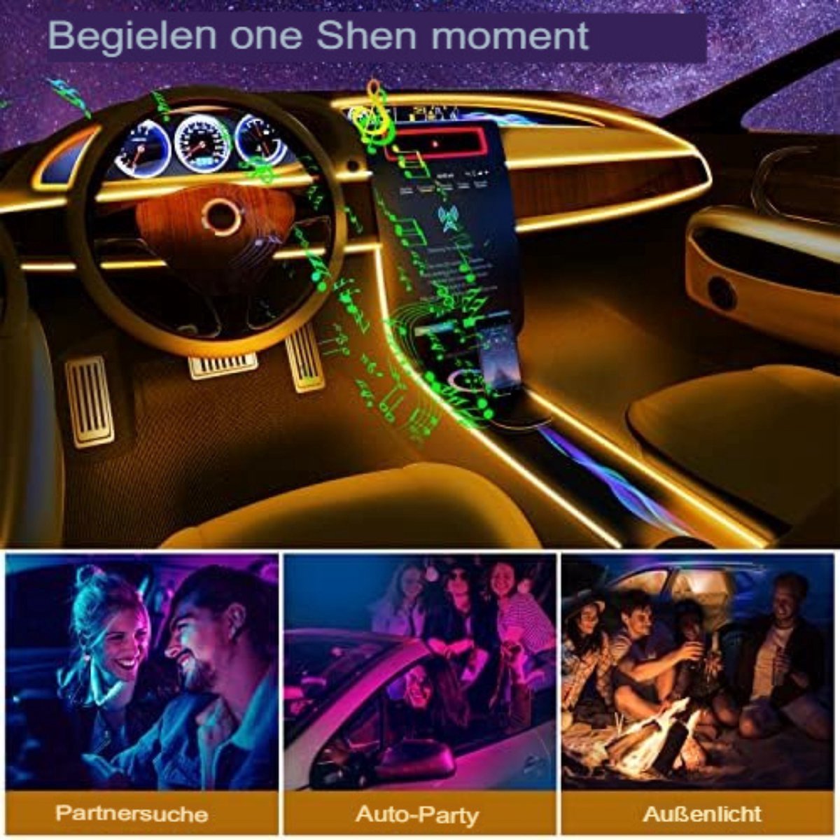 LED Binnenverlichting Auto - Omgevingsverlichting - Led Strip Auto ...