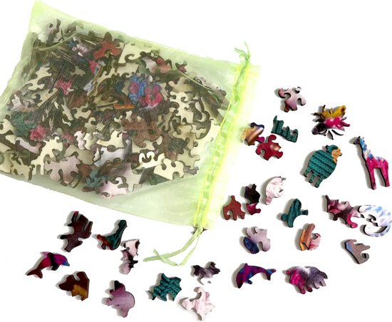 Legpuzzel Hout Ronde Exotische Pauw Dieren Puzzel 160 Unieke stukjes A4 ...