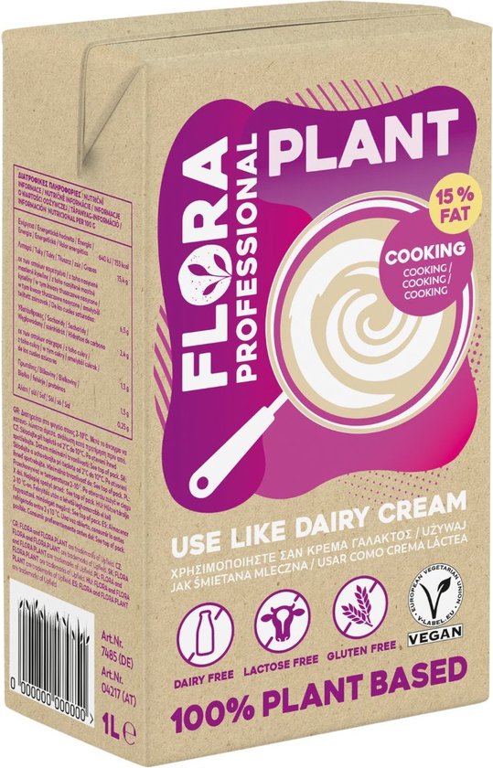 Flora Professional Plantaardige kookroom 15% vet 1 liter | bol