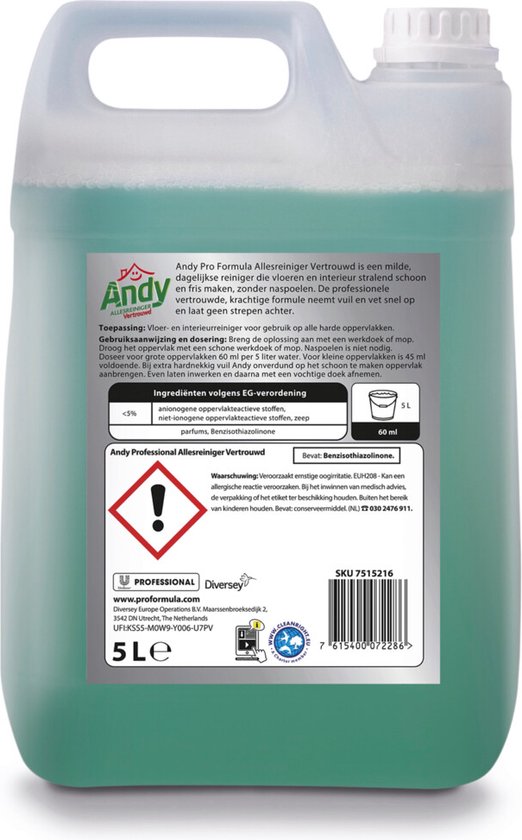 Andy Professional Allesreiniger Vertrouwd Pro Formula 5 liter | bol