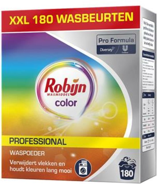 Robijn Professional Wasmiddel Poeder Gekleurde Was 180 Wasbeurten Pro ...